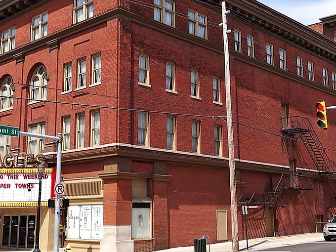 Downtown Wabash looks like Main Street USA got a modern makeover while keeping its vintage soul intact. That blue scooter says it all: life moves at a different pace here.