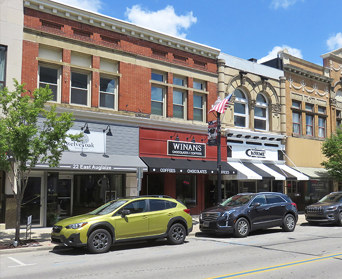 Downtown Wapakoneta's historic Wapa Theatre marquee stands like a sentinel of nostalgia, beckoning visitors into a Main Street that time politely decided to respect.