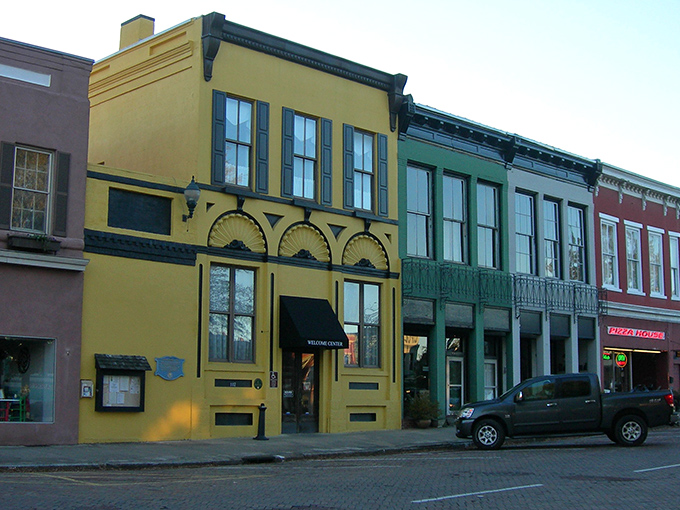 Abbeville's historic downtown buildings pop with color like a Southern-fried Wes Anderson film set. No Instagram filter needed here&mdash;this is pure small-town charm. 
