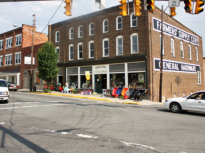 The Station anchors Floyd's main street with classic brick architecture, offering a glimpse into small-town Virginia where modern life slows to a civilized pace.