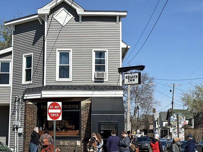 The unassuming exterior of The Rowley Inn stands like a time capsule in Cleveland's Tremont neighborhood, quietly promising culinary treasures within. 