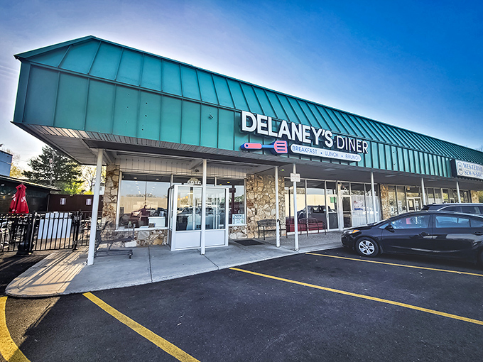 That iconic turquoise roof isn't just eye-catching &ndash; it's a beacon for breakfast lovers throughout Westerville, promising comfort food paradise within its strip mall setting.