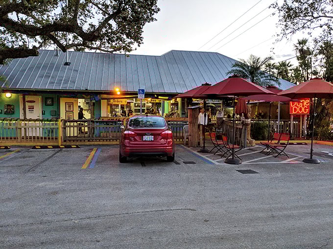 The surfing dog on the sign says it all &ndash; this Jupiter gem is where beach vibes and comfort food create the perfect Florida escape.