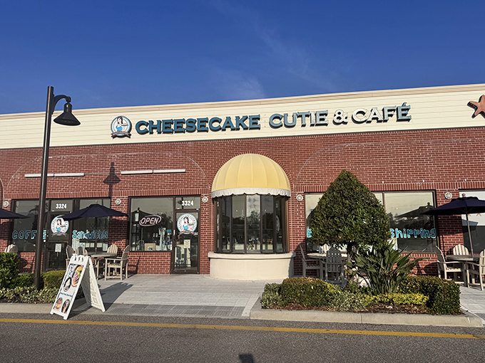 Those blue and yellow awnings aren't just for show&mdash;they're like a beacon guiding hungry travelers to cheesecake paradise on Anna Maria Island.