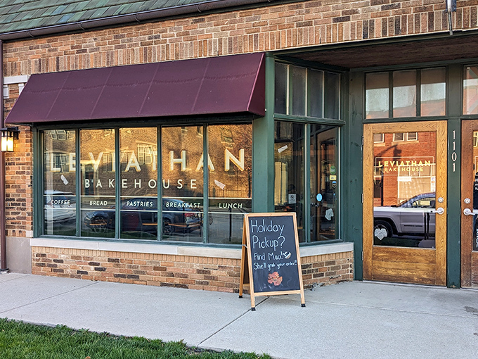 The burgundy awnings and golden lettering of Leviathan Bakehouse beckon like a siren song to carb-lovers throughout Indianapolis.