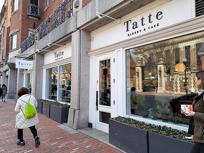The elegant storefront of Tatte Bakery & Cafe stands like a culinary beacon in Harvard Square, promising delights that would make even the most stoic New Englander smile.