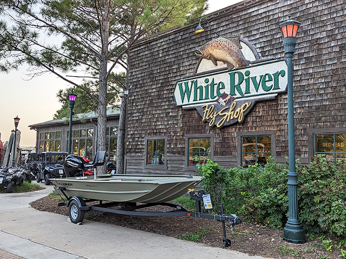The weathered wooden exterior of White River Fish House beckons like an old friend with stories to tell. Perched over Lake Taneycomo, it's Branson's floating culinary treasure.