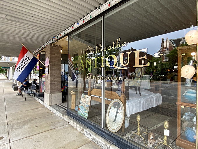 The storefront beckons like a time portal with its classic signage and inviting display windows. Step inside&mdash;your treasure hunt begins here.