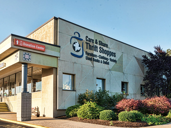Festive pennant flags welcome bargain hunters to this unassuming treasure trove. Like a carnival for your wallet, the adventure begins at the entrance.