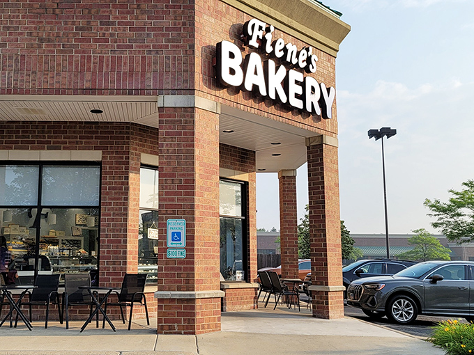 The brick fortress of frosting dreams stands proudly in Naperville, its green roof signaling "diet-free zone ahead."
