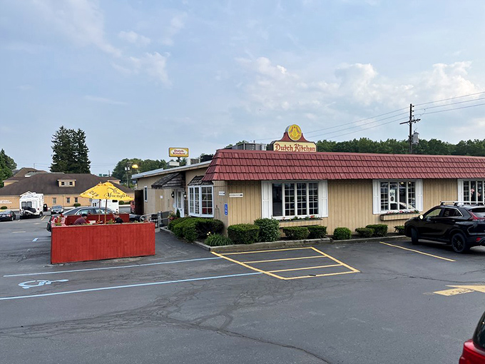 The unassuming exterior of Dutch Kitchen beckons like a beacon of comfort food salvation just off I-81. Classic Americana at its finest.