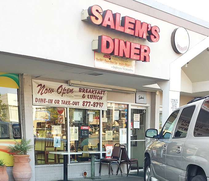 The bright red "SALEM'S DINER" sign beckons hungry travelers like a lighthouse for the breakfast-starved. This unassuming storefront houses culinary treasures worth the journey.