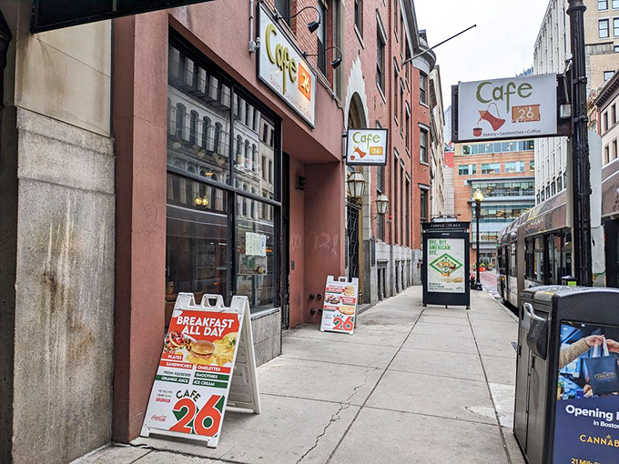 The unassuming storefront of Caf&eacute; 26 in downtown Boston proves once again that culinary treasures often hide behind modest facades.