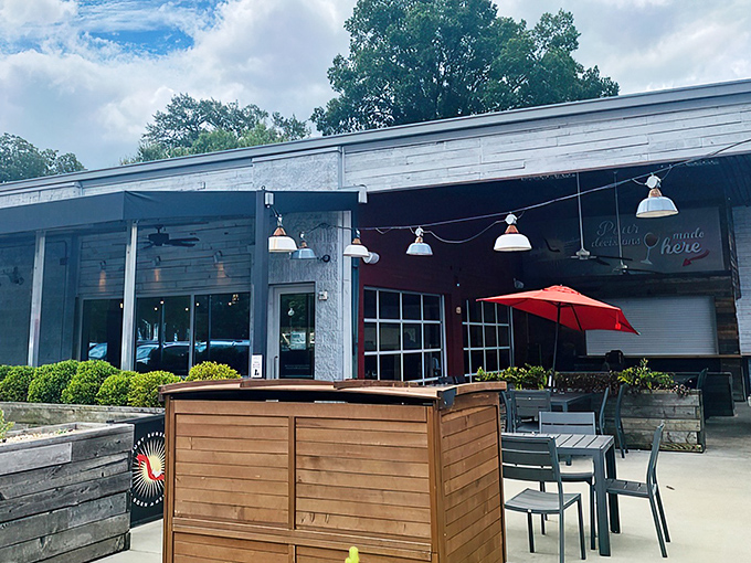 Ruby Sunshine's welcoming exterior invites you in with its modern-rustic charm, promising breakfast delights that'll make hitting the snooze button your morning's biggest regret. 