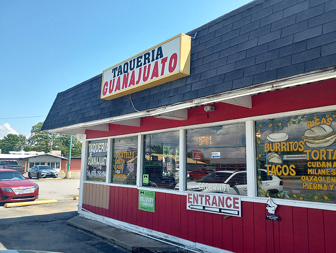 The unassuming exterior of Taquerias Guanajuato #1 might not scream "culinary destination," but those pickup trucks don't lie&mdash;this place is the real deal.