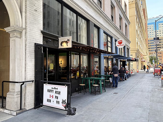 The Bird's unassuming storefront in San Francisco's Financial District hides culinary greatness, like finding a Picasso at a yard sale.