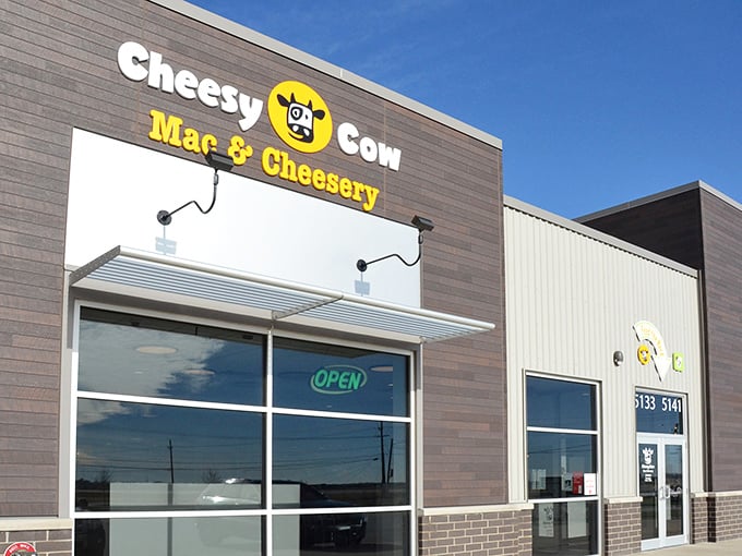 The unassuming storefront of Cheesy Cow sits like a dairy-filled oasis in a Bettendorf strip mall, promising comfort food nirvana to cheese pilgrims.