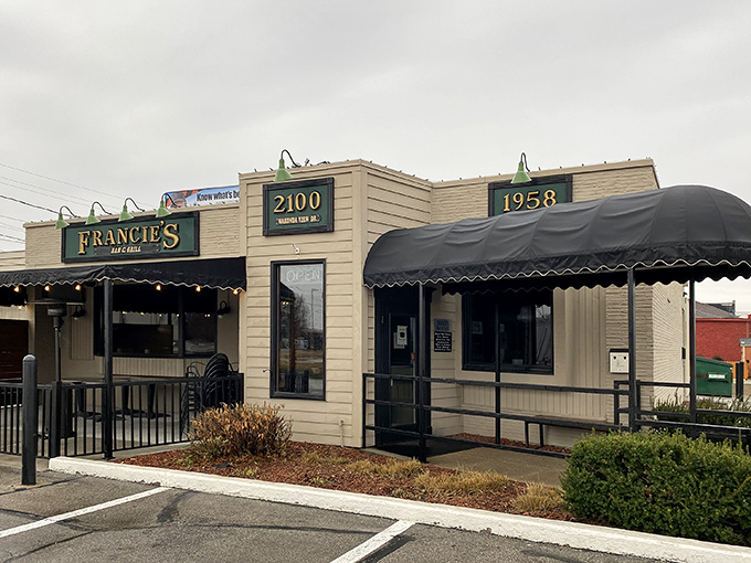 The unassuming exterior of Francie's hides culinary treasures within, like finding a diamond in a potato field. Those green awnings have sheltered countless hungry pilgrims.