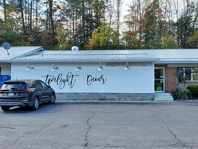 The unassuming exterior of Twilight Diner belies the culinary treasures within. Like finding a diamond in a roadside rest stop.