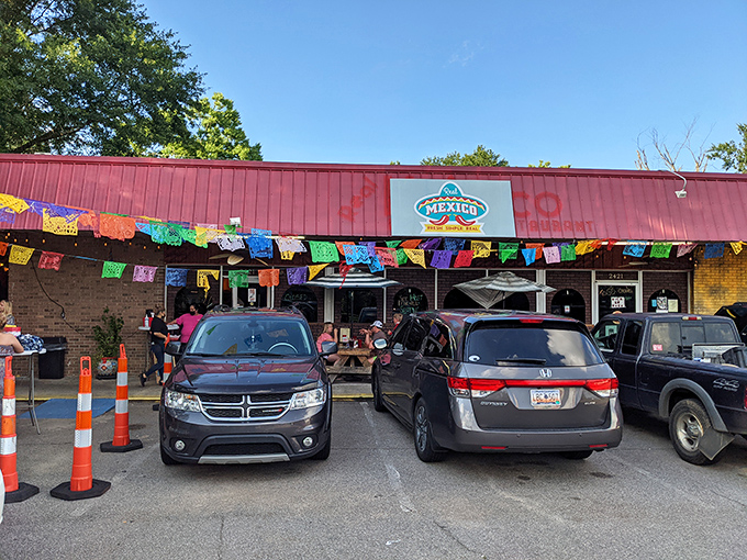 The colorful papel picado banners fluttering above Real Mexico's entrance aren't just decoration&mdash;they're a promise of the authentic flavors waiting inside.