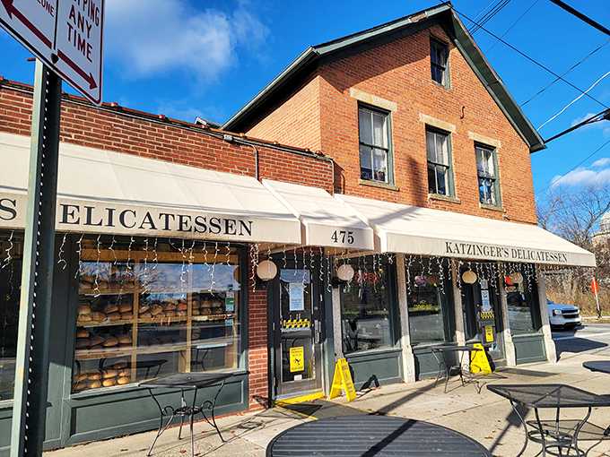 The brick facade of Katzinger's stands like a delicious time capsule in Columbus's German Village, beckoning sandwich lovers with the promise of delicatessen magic.
