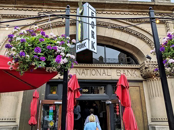 Fork's grand entrance in the historic Boise City National Bank Building proves that sometimes the best deposits are made directly to your stomach.