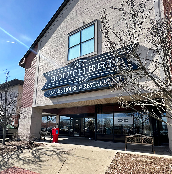 The Southern Cafe's charming farmhouse-inspired exterior promises comfort food treasures within. Worth the drive to Crest Hill!