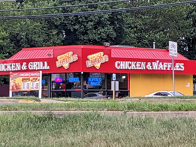 That iconic red awning isn't just a landmark&mdash;it's a beacon of fried chicken salvation for hungry Marylanders seeking crispy, golden comfort.