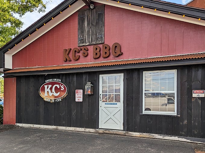 The barn-red exterior of KC's isn't just a building&mdash;it's a beacon of hope for the barbecue-deprived souls of New Hampshire.