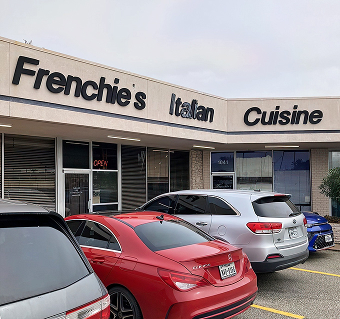 Hiding in plain sight, Frenchie's modest strip mall exterior keeps one of Houston's best-kept Italian secrets. No fancy facade needed when the pasta speaks for itself.