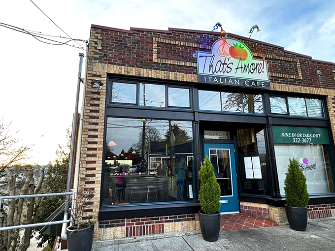 That neon tomato sign isn't just winking at you&mdash;it's inviting you into a brick-fronted paradise where pasta dreams come true.