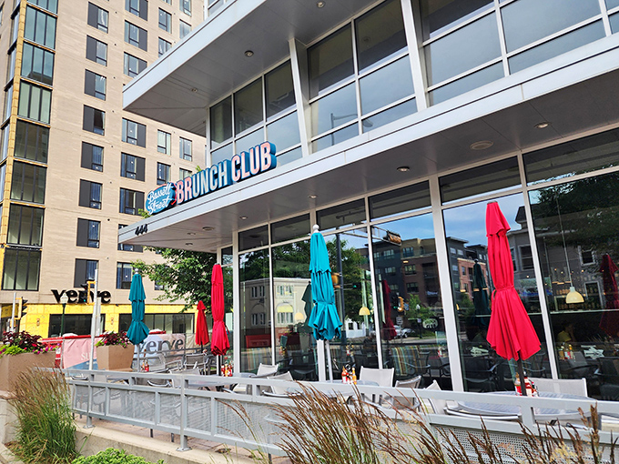 The corner that launched a thousand brunch pilgrimages. Bassett Street Brunch Club's modern exterior promises contemporary comfort food with a side of Madison charm. 