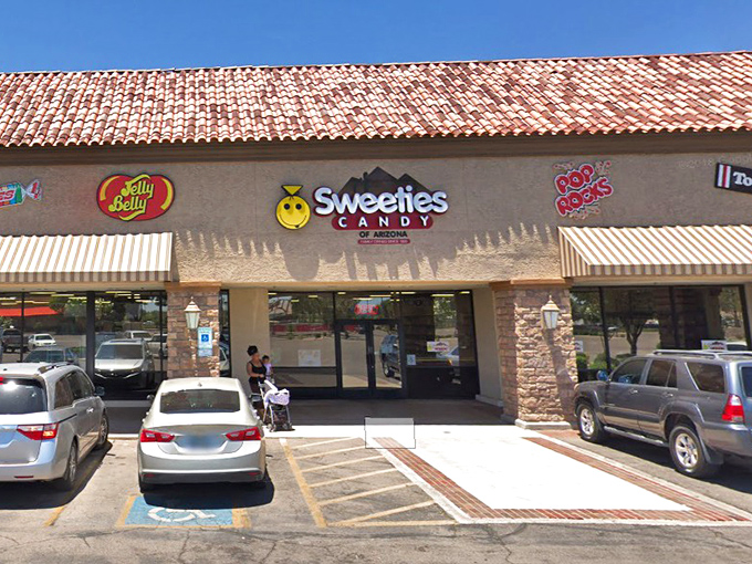 The smiley face logo says it all&mdash;this isn't just a candy store, it's therapy with a sugar rush guarantee.