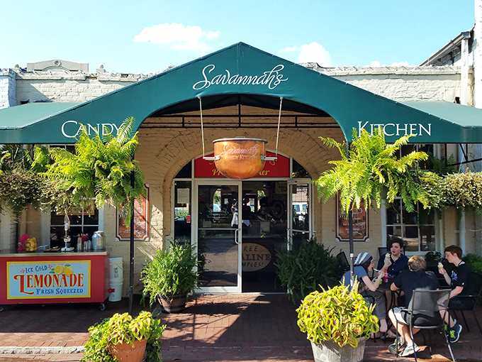 The entrance to sugar paradise beckons with its lush hanging ferns and iconic green awning. Resistance is futile&mdash;your inner child has already decided to go in.
