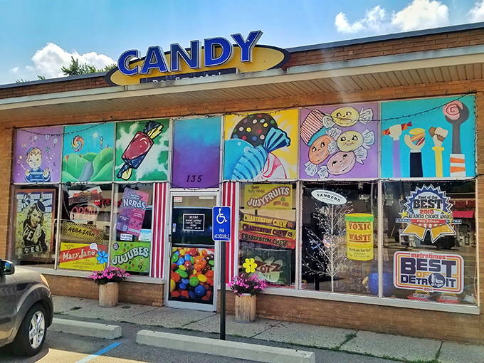 The candy-coated facade of Doc Sweets' beckons with all the subtlety of a sugar rush, promising a Technicolor trip down memory lane inside.
