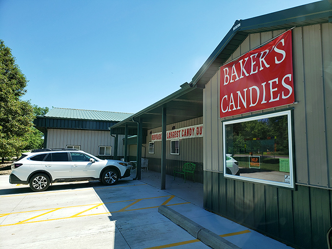 Welcome to sugar paradise! Baker's Candies in Greenwood stands proudly as Nebraska's chocolate headquarters, beckoning sweet-toothed travelers from Interstate 80.