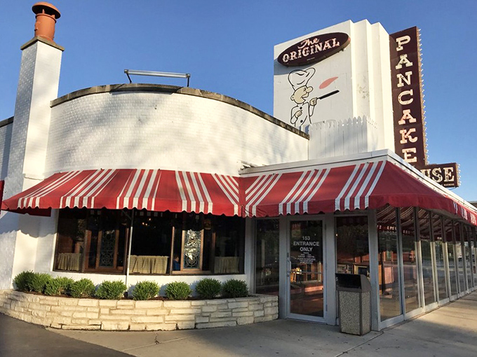 That iconic red and white awning isn't just decoration&mdash;it's a beacon calling breakfast lovers home to pancake paradise in Wilmette.