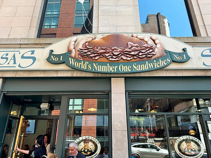 The bold proclamation of "World's Number One Sandwiches" isn't just bravado—it's a promise Sam LaGrassa's has been keeping for decades in downtown Boston.