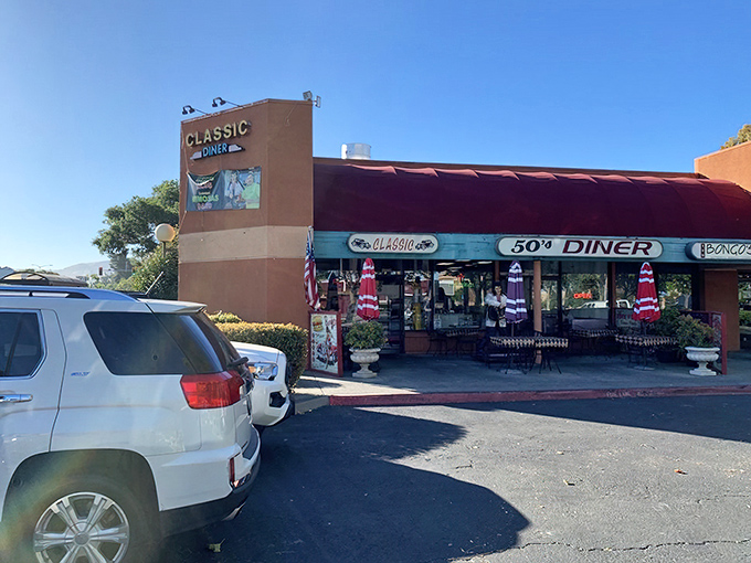 The unassuming exterior of Classic Diner beckons with its retro charm and bold "50's DINER" signage. Some treasures don't need flashy packaging.