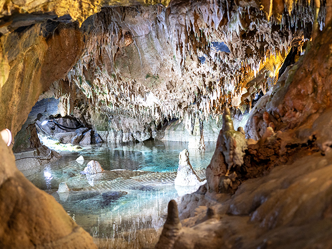 Nature's underground art gallery awaits at Indian Echo Caverns, where limestone formations tell stories millions of years in the making.