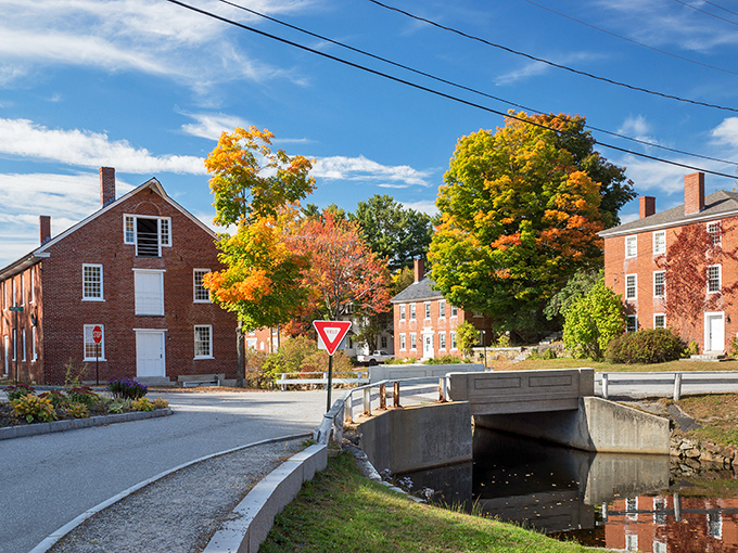 Storybook perfection isn't Photoshopped here&mdash;Harrisville's historic buildings embrace the millpond like old friends catching up after a long winter.