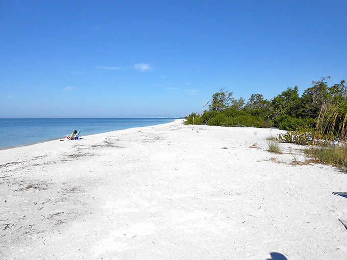 Miles of pristine shoreline stretch before you at Lovers Key, where solitude and natural beauty create Florida's ultimate beach escape.