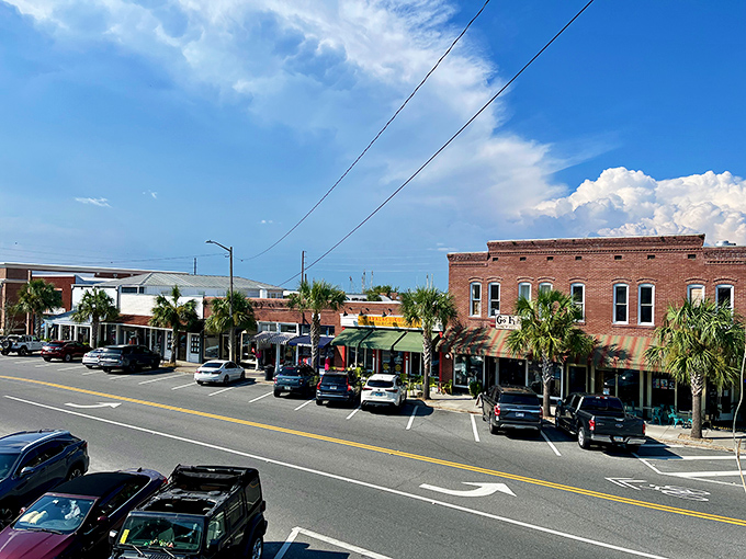 Palm trees line Apalachicola's charming streets, where golf carts and historic storefronts remind you that life's better when it's slower.