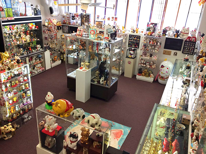 Step into a wonderland where thousands of lucky cats wave hello from every corner, shelf, and display case in this mesmerizing Cincinnati treasure.