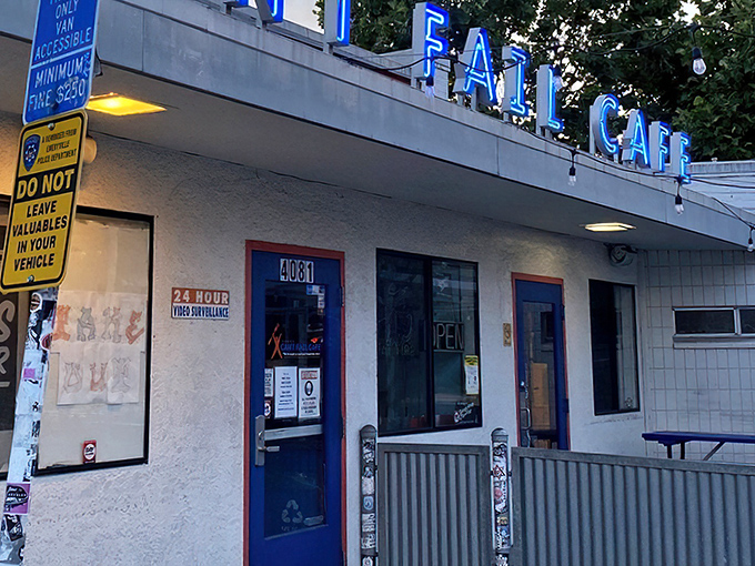 The iconic blue neon glow of Rudy's Can't Fail Cafe beckons hungry souls like a lighthouse for the breakfast-deprived. Punk rock meets pancakes in this Emeryville institution.