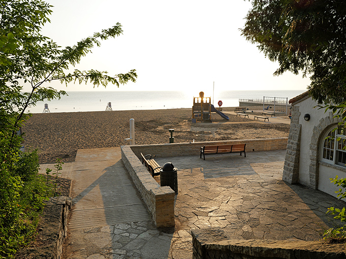 Glencoe Beach's thoughtful design creates that perfect "wow" moment when Lake Michigan first reveals itself.