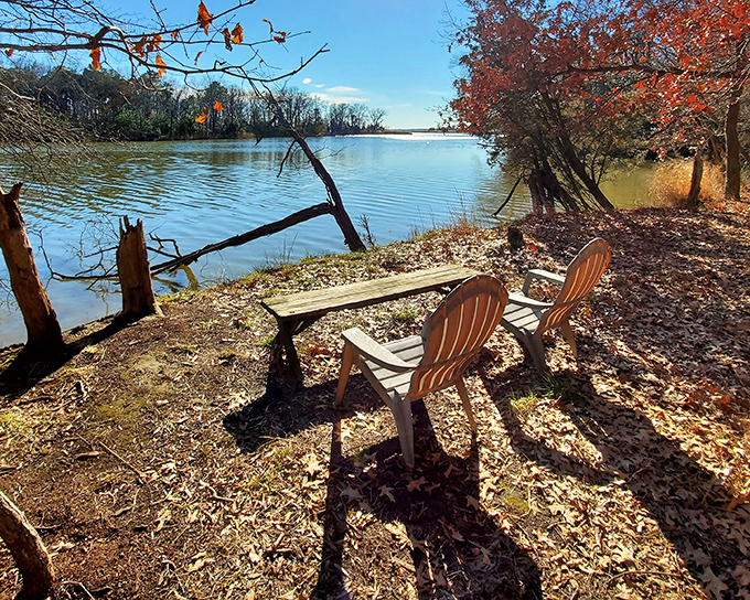 Nature's front-row seats await at Franklin Point, where these simple chairs offer million-dollar views of Maryland's pristine waterways.