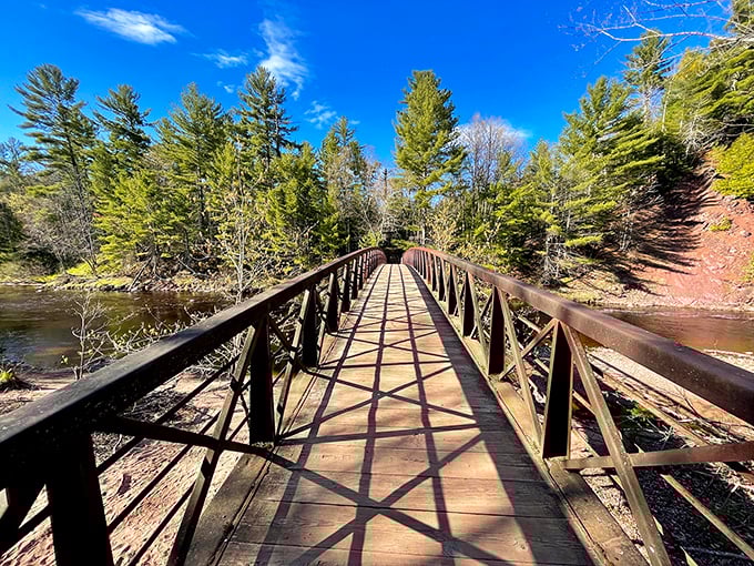 These wooden staircases aren't just functional&mdash;they're time machines taking you deeper into Wisconsin's emerald cathedral of pines and birch.