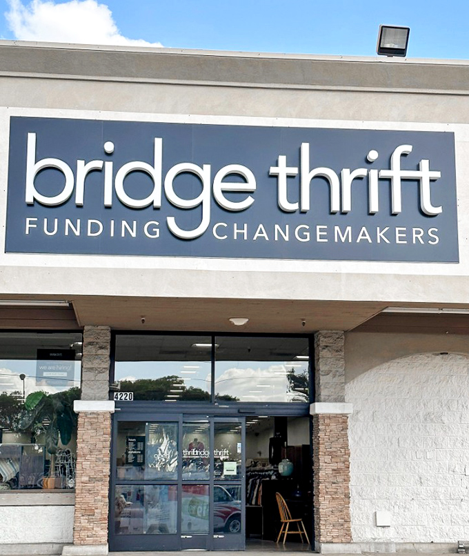 The unassuming storefront of Bridge Thrift belies the wonderland of treasures within, like finding the wardrobe to Narnia on an ordinary Los Angeles street.