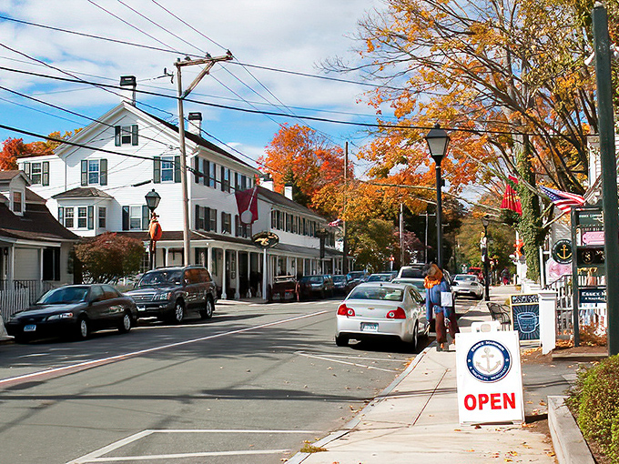 A bird's-eye view of Essex that makes you wonder if Norman Rockwell and a maritime artist collaborated on designing the perfect New England town.